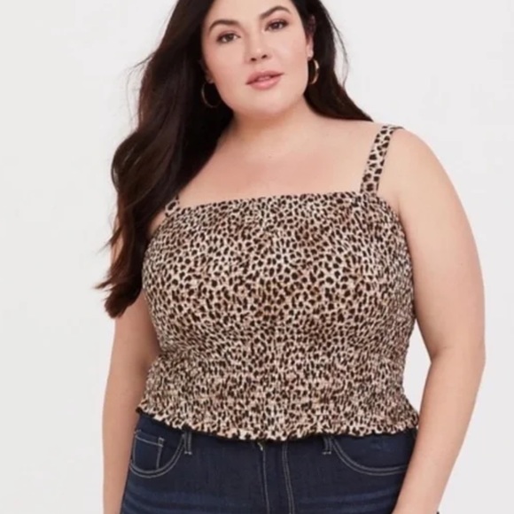 torrid | Tops | Torrid Leopard Print Brown Smocked Tank Top Sz 6x ...